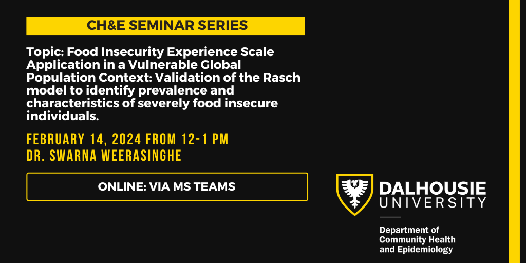 CH&E Seminar Series / Event Calendar: Dalhousie University